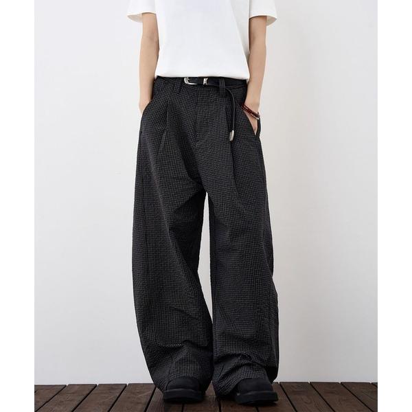 ZOZO問い合わせ番号:105231169ショップ:chuclla，チュクラブランド:WESTBOY，ウエストボーイ商品名:ユニセックス チェック ナイロン タックワイドパンツ WO26S6PT09カテゴリ:パンツ>その他パンツブラン...