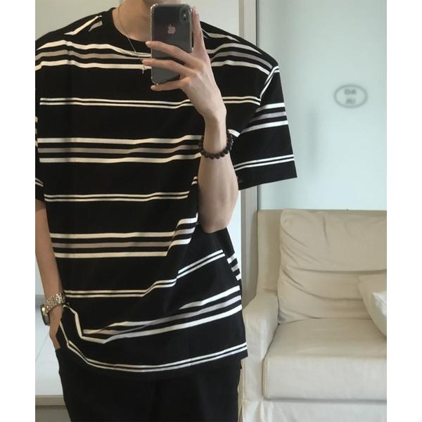 ZOZO問い合わせ番号:105231190ショップ:chuclla，チュクラブランド:WESTBOY，ウエストボーイ商品名:ユニセックス シックボーダー ビッグ モノトーン ストライプ 半袖Tシャツ WO26S7TP03カテゴリ:トップス&...
