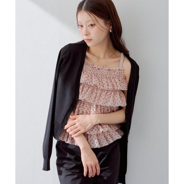 ZOZO問い合わせ番号:105231508ショップ:Chico，チコブランド:Chico，チコ商品名:【SALON by Chico】ドットティアードアメスリブラウス+クルーシアーカーデセットカテゴリ:トップス>カーディガン/ボレロブ...