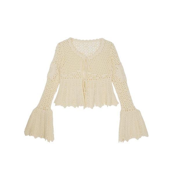 ZOZO問い合わせ番号:105231699ショップ:AMERI VINTAGE，アメリビンテージブランド:Ameri，アメリ商品名:LADY CROCHET PEPLUM KNIT TOPカテゴリ:トップス>カーディガン/ボレロブラン...