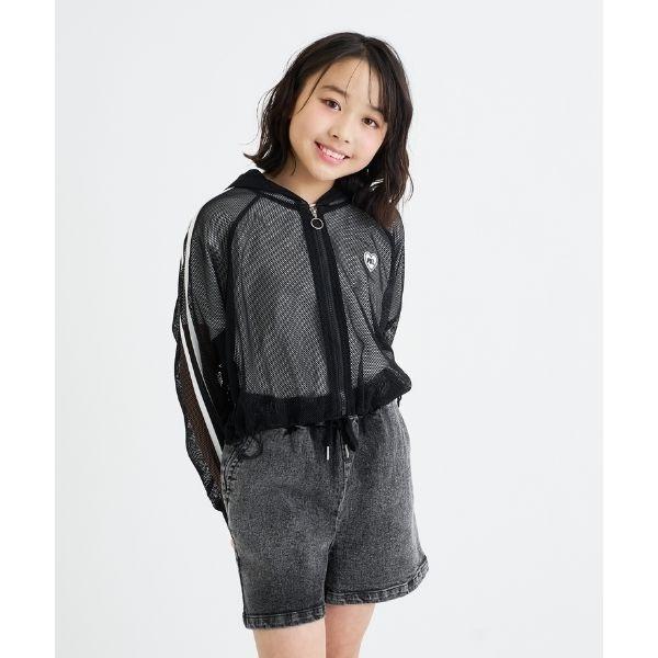 ZOZO問い合わせ番号:105252887ショップ:NARUMIYA ONLINE，ナルミヤ オンラインブランド:PINK-latte，ピンクラテ商品名:【セットアイテム】メッシュパーカー＋半袖Tシャツカテゴリ:トップス>パーカーブラ...