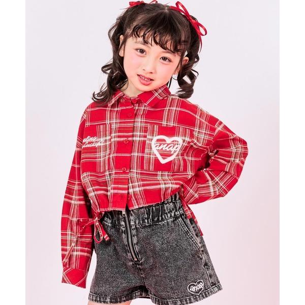 ZOZO問い合わせ番号:105269058ショップ:ANAP，アナップブランド:ANAP kids，アナップキッズ商品名:クロップド プリント チェックシャツカテゴリ:トップス>シャツ/ブラウスブランド品番:423-3597素材:コッ...