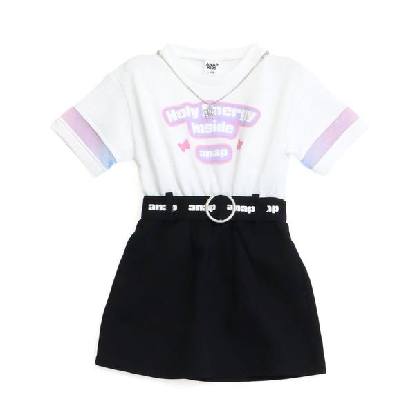 ZOZO問い合わせ番号:105269062ショップ:ANAP，アナップブランド:ANAP kids，アナップキッズ商品名:ネックレス付 レイヤード ワンピースカテゴリ:トップス>アンサンブルブランド品番:427-3590素材:本体/ポ...