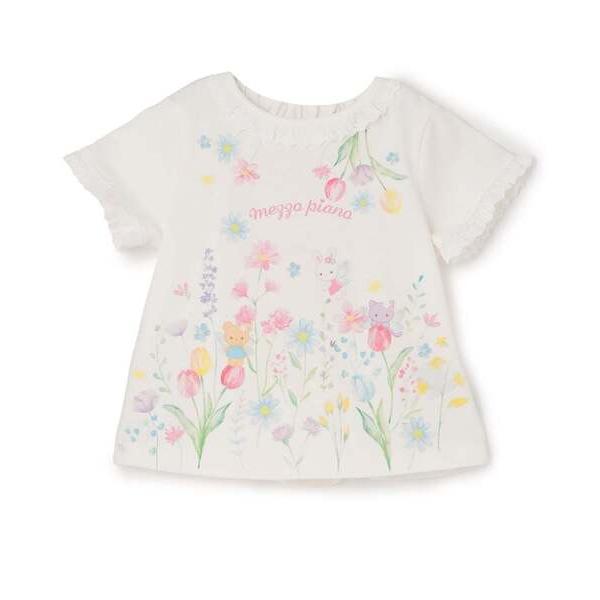 ZOZO問い合わせ番号:105269494ショップ:NARUMIYA ONLINE，ナルミヤ オンラインブランド:mezzo piano，メゾピアノ商品名:フェアリー動物プリント　半袖Tシャツカテゴリ:トップス>Tシャツ/カットソーブ...