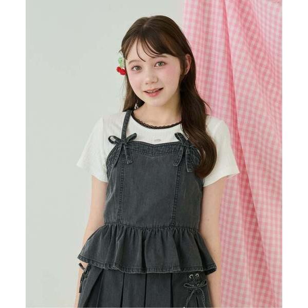 ZOZO問い合わせ番号:105269495ショップ:NARUMIYA ONLINE，ナルミヤ オンラインブランド:mezzo piano Junior，メゾピアノジュニア商品名:ペプラムビスチェ＆トリムレースTシャツセットカテゴリ:トップス...
