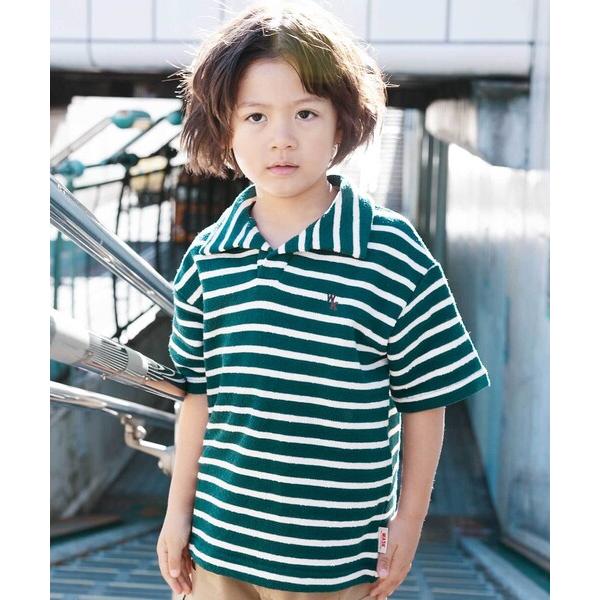 『タイムセール実施中』ZOZO問い合わせ番号:105269670ショップ:BEBE ONLINE STORE，ベベ オンラインストアブランド:WASK，ワスク商品名:スキッパーネック ボーダープレッピーBIGポロシャツカテゴリ:トップス&g...