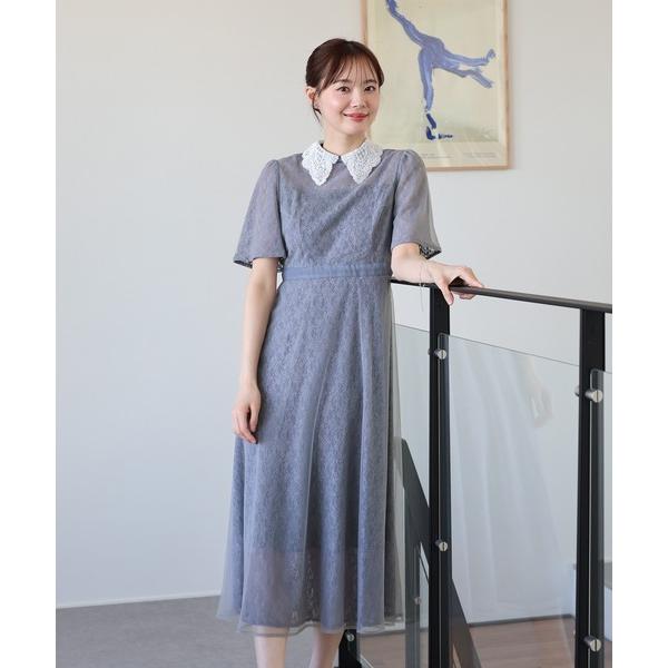『タイムセール実施中』ZOZO問い合わせ番号:105270287ショップ:BLUEEAST，ブルーイーストブランド:BLUEEAST，ブルーイースト商品名:レース襟チュールフレアドレス　結婚式 成人式 二次会 同窓会 セレモニー パーティー...