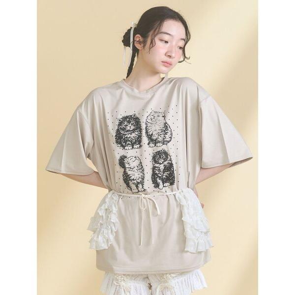 ZOZO問い合わせ番号:105271076ショップ:merry jenny，メリージェニーブランド:merry jenny，メリージェニー商品名:pindot cat teeカテゴリ:トップス>Tシャツ/カットソーブランド品番:282...