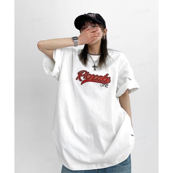 ZOZO問い合わせ番号:105271223ショップ:Dalfwin，ダールフィンブランド:Dalfwin，ダールフィン商品名:韓国ファッション Ricecakeレトロ刺繍ロゴ半袖Tシャツカテゴリ:トップス>Tシャツ/カットソーブランド...