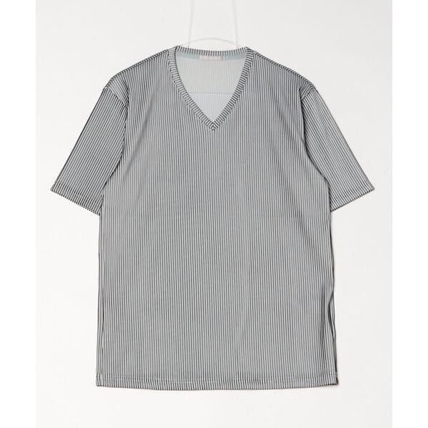 ZOZO問い合わせ番号:105271581ショップ:TORNADO MART，トルネードマートブランド:HIGH STREET，ハイストリート商品名:ＨＩＧＨ　ＳＴＲＥＥＴ∴ストライプフェードリブＶネック半袖Ｔシャツカテゴリ:トップス&gt...