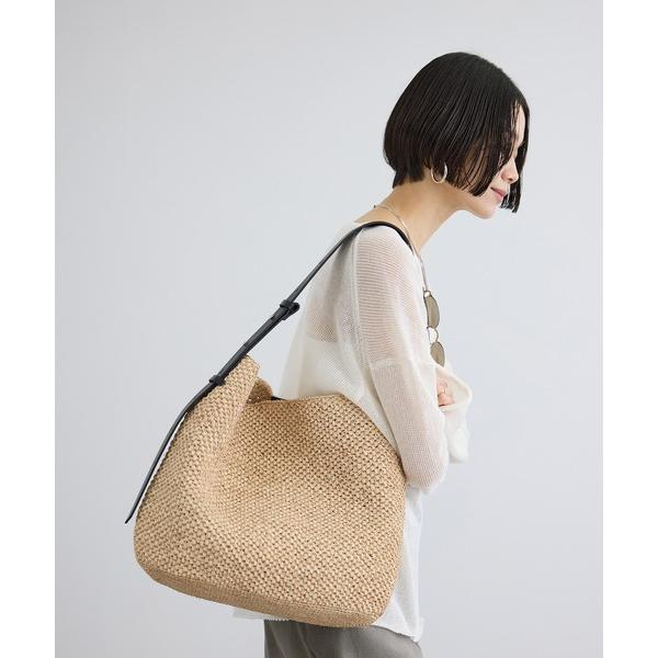 ZOZO問い合わせ番号:105271827ショップ:ADAM ET ROPE'，アダムエロペブランド:SALON adam et rope'，サロン アダム エ ロペ商品名:【W S（ドゥーブル）】レザーハンドルラフィアバッグカテゴリ:バッ...