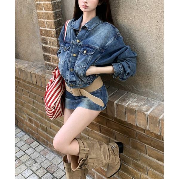 『セール実施中』ZOZO問い合わせ番号:105271856ショップ:me Jane，ミージェーンブランド:Songe，ソンジュ商品名:２点セットクロップド丈デニムジャケット＆デニムスカパンカテゴリ:ジャケット/アウター>セットアップブ...