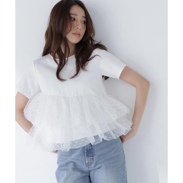 ZOZO問い合わせ番号:105273732ショップ:NATURAL BEAUTY BASIC，ナチュラルビューティーベーシックブランド:NATURAL BEAUTY BASIC，ナチュラルビューティーベーシック商品名:チュールティアードカッ...