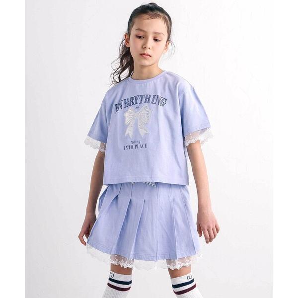 ZOZO問い合わせ番号:105311197ショップ:BEBE ONLINE STORE，ベベ オンラインストアブランド:nexchic，ネクシック商品名:オーロラパッチ半袖Tシャツ＆フリーツスカートセットアップ(110~150cm)カテゴリ...