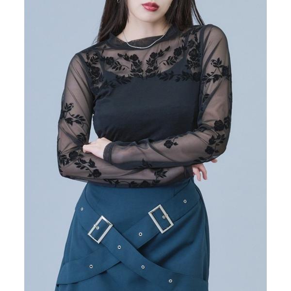 ZOZO問い合わせ番号:105311495ショップ:Ellno Loset，エルノロゼットブランド:Ellno de Mavie，エルノデメヴィ商品名:フロッキーフラワーシアートップスカテゴリ:トップス>Tシャツ/カットソーブランド品...
