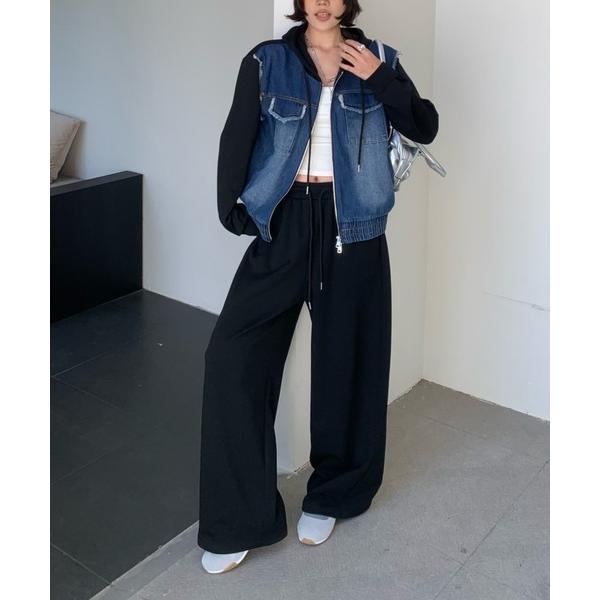 『タイムセール実施中』ZOZO問い合わせ番号:105314151ショップ:Ulysses，ユリシスブランド:FAVORITO，ファヴォリート商品名:切り替えデニムフード付きジャケットワイドパンツセットアップカテゴリ:ジャケット/アウター&g...