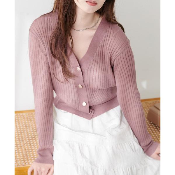 『タイムセール実施中』ZOZO問い合わせ番号:105314536ショップ:natural couture，ナチュラルクチュールブランド:natural couture，ナチュラルクチュール商品名:リブシアーニットカーディガンカテゴリ:トップ...