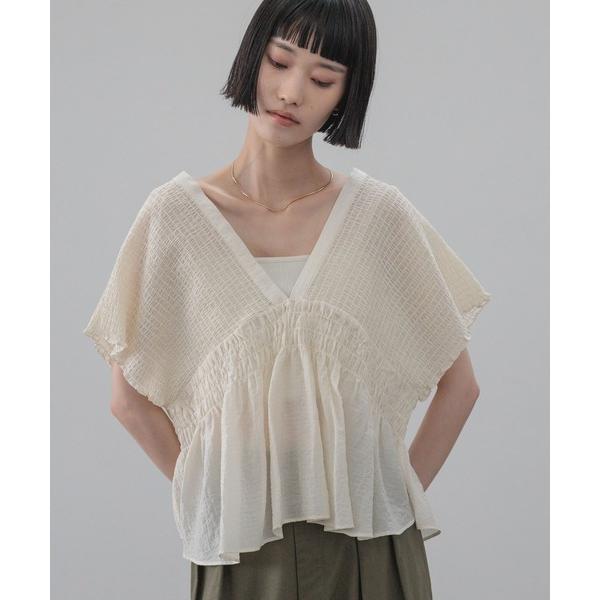 ZOZO問い合わせ番号:105314795ショップ:LOWRYS FARM，ローリーズファームブランド:LOWRYS FARM，ローリーズファーム商品名:ヨウリュウシャーリングショートフレンチスリーブ 661674カテゴリ:トップス>...
