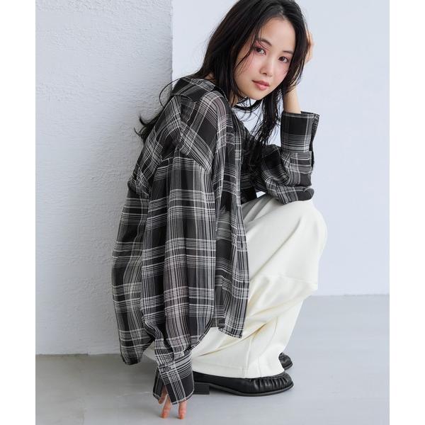 ZOZO問い合わせ番号:105315332ショップ:VIS，ビスブランド:VIS，ビス商品名:チェック＆シアーオーバーシャツカテゴリ:トップス>シャツ/ブラウスブランド品番:2026-A-BVH16120素材:ポリエステル 100%原...