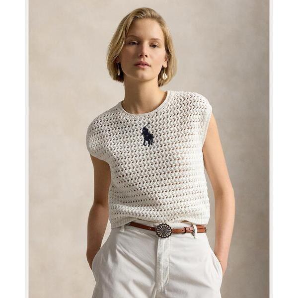 ZOZO問い合わせ番号:105351561ショップ:POLO RALPH LAUREN，ポロ ラルフ ローレンブランド:POLO RALPH LAUREN，ポロ ラルフ ローレン商品名:Big Pony クロシェイド コットン セーターカテ...