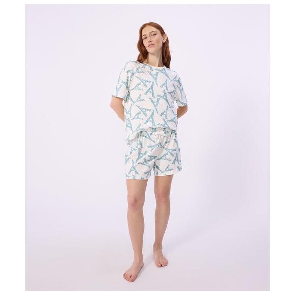 ZOZO問い合わせ番号:105351970ショップ:PETIT BATEAU，プチバトーブランド:PETIT BATEAU，プチバトー商品名:エッフェル塔プリント半袖パジャマカテゴリ:ルームウェア>ルームウェア/パジャマブランド品番:...