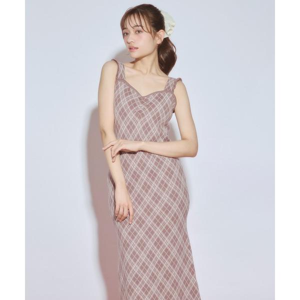 ZOZO問い合わせ番号:105352307ショップ:eMutille，エミュティーユブランド:eMutille，エミュティーユ商品名:cup in bias check knit one-piece /カップ付き バイアスチェックニットワン...