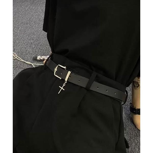 ZOZO問い合わせ番号:105352485ショップ:UP START，アップスタートブランド:MONOCHROME，モノクローム，UP START，アップスタート商品名:ドロップクロスチャームナローベルトカテゴリ:ファッション雑貨>ベ...