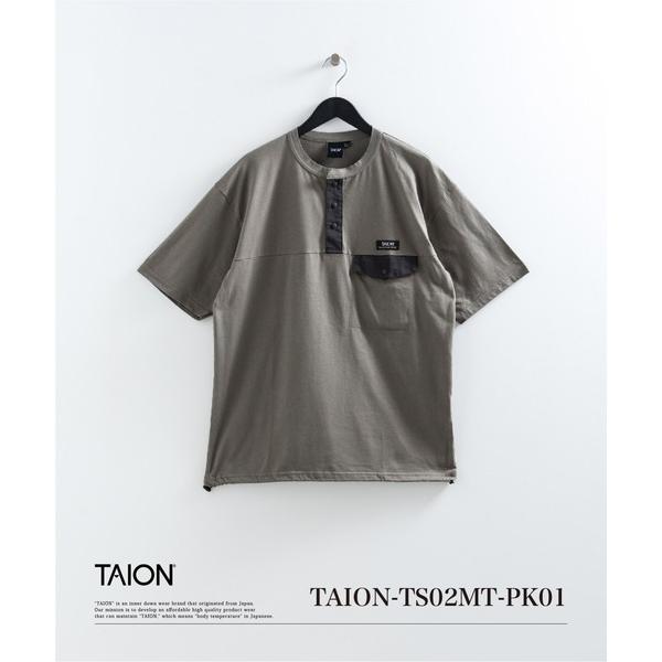 ZOZO問い合わせ番号:105352727ショップ:TAION，タイオンブランド:TAION，タイオン商品名:【TAION(タイオン)】〈ユニセックス〉ノンダウン マウンテン ヘンリーネック ポケット Tシャツカテゴリ:トップス>Tシ...