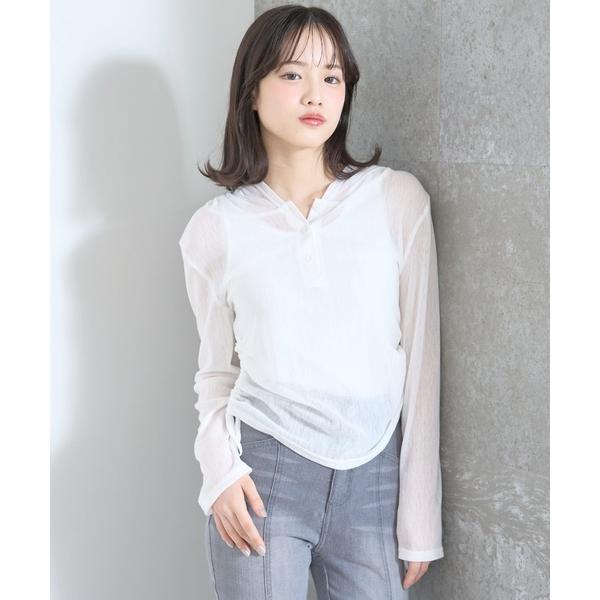 『セール実施中』ZOZO問い合わせ番号:105388455ショップ:NARUMIYA ONLINE，ナルミヤ オンラインブランド:LOVETOXIC，ラブトキシック商品名:【LTXC】インナーつきシアーヘンリーフードニットカットソーカテゴリ...