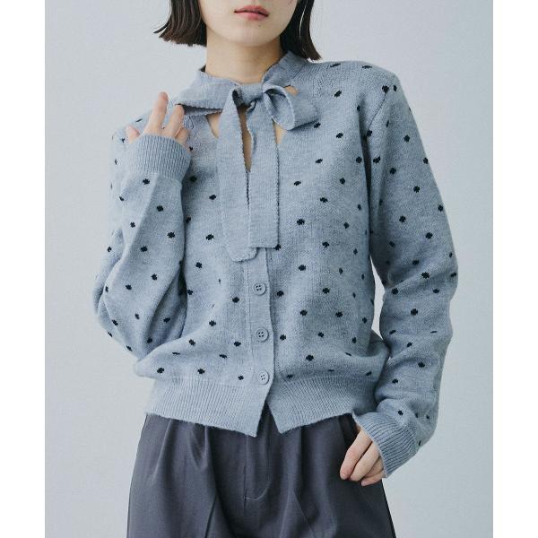 ZOZO問い合わせ番号:105388701ショップ:Ada.，エイダブランド:Mirette，ミレット商品名:リボンタイ ドットニットカーディガン / Ribbon Tie Dot Knit Cardiganカテゴリ:トップス>カーデ...