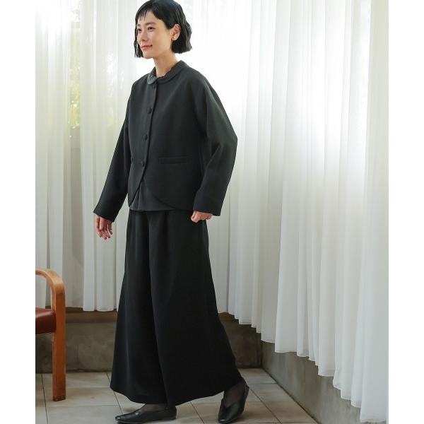 『タイムセール実施中』ZOZO問い合わせ番号:105424357ショップ:nissen，ニッセンブランド:Neina，ネイナ商品名:【喪服・礼服】洗える防しわワイドパンツスーツ3点セット（ジャケット＋ゆるロールネックブラウス＋ワイドパンツ）...
