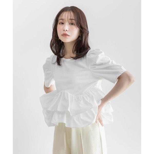 ZOZO問い合わせ番号:105425561ショップ:RANDA，ランダブランド:RANDA，ランダ商品名:タフタフリルペプラムTシャツカテゴリ:トップス>Tシャツ/カットソーブランド品番:BT37168素材:綿95%、ポリウレタン5%...