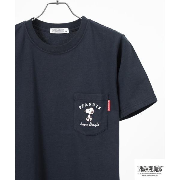 ZOZO問い合わせ番号:105425707ショップ:FUNALIVE，ファンアライブブランド:PEANUTS，ピーナッツ，FUNALIVE，ファンアライブ商品名:PEANUTS 天竺ポケット付き半袖Tシャツカテゴリ:トップス>Tシャツ...