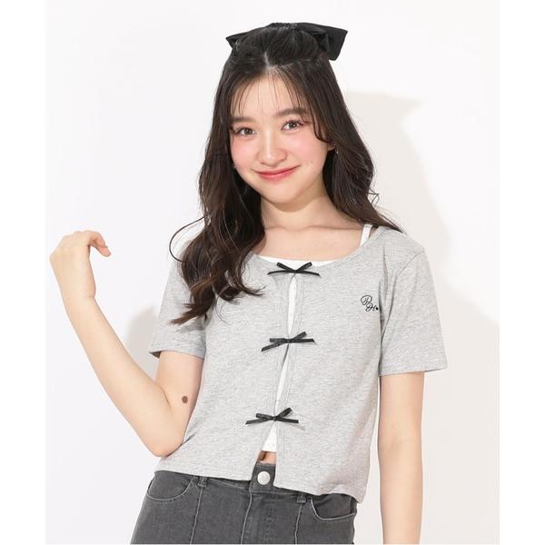 ZOZO問い合わせ番号:105426657ショップ:BABYDOLL，ベビードールブランド:PINKHUNT，ピンクハント商品名:PINKHUNT キャミドッキングリボンTシャツ 1503Kカテゴリ:トップス>Tシャツ/カットソーブラ...
