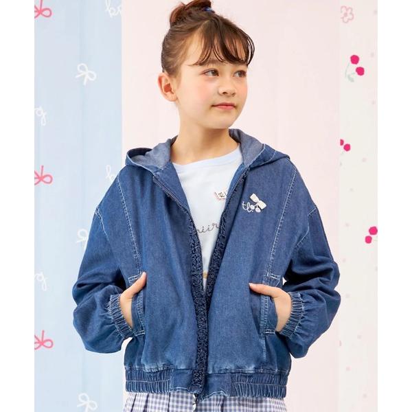 ZOZO問い合わせ番号:105462781ショップ:KP，ケーピーブランド:trois lapins kp，トロワラパンケーピー商品名:【Trois Lapins】 テンセルデニム　ジップアップフーディーカテゴリ:トップス>パーカーブ...