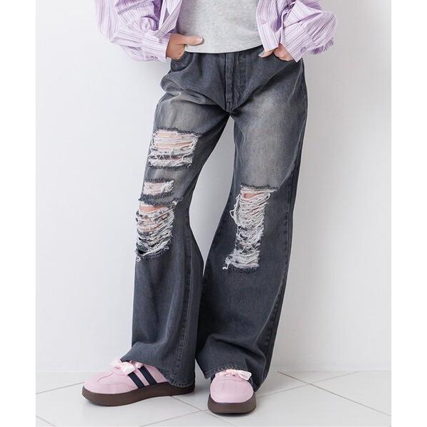 ZOZO問い合わせ番号:105462927ショップ:F.O.Online Store，エフオーオンラインストアブランド:algy，アルジー商品名:バックロゴワイドフレアパンツカテゴリ:パンツ>デニムパンツブランド品番:G221046素...