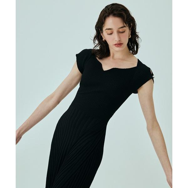 ZOZO問い合わせ番号:105463713ショップ:EIMY ISTOIRE，エイミーイストワールブランド:EIMY ISTOIRE，エイミーイストワール商品名:フレンチスリーブリブニットフレアワンピースカテゴリ:ワンピース/ドレス>...