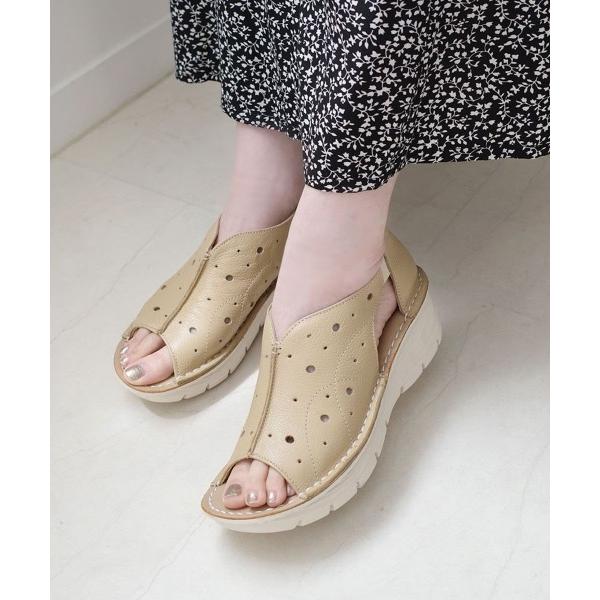 『セール実施中』ZOZO問い合わせ番号:105463779ショップ:AmiAmi，アミアミブランド:Pointer（shoes），ポインター，AmiAmi，アミアミ商品名:【本革・軽量】ウエッジソール クッション パンチング サンダルカテゴ...