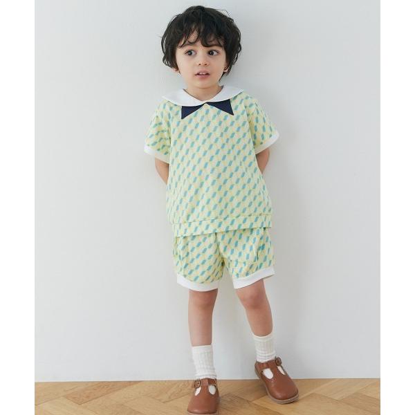 ZOZO問い合わせ番号:105464150ショップ:moimoln，モイモルンブランド:moimoln，モイモルン商品名:【吸汗速乾】【セットアップ】セーラーカラー幾何学柄半袖トップス＆パンツカテゴリ:ジャケット/アウター>セットアッ...