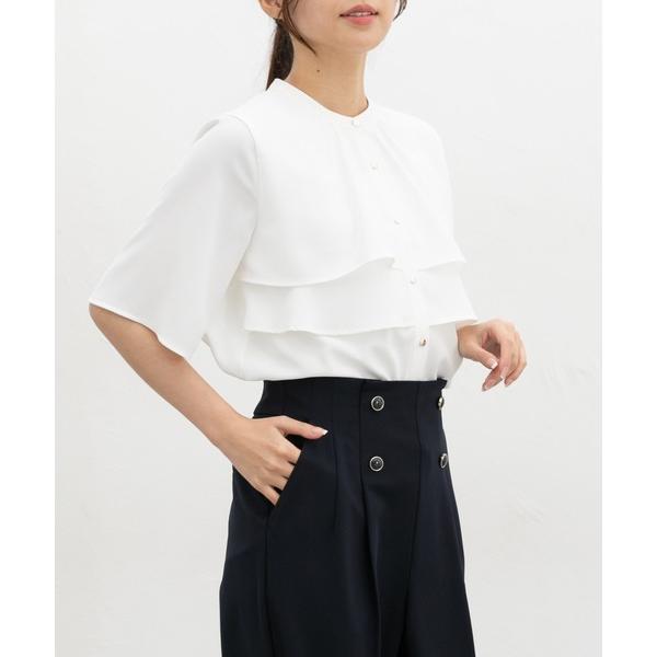 ZOZO問い合わせ番号:105464416ショップ:Honeys，ハニーズブランド:Honeys，ハニーズ，GLACIER，グラシア商品名:【ハニさら・接触冷感・】フリルブラウスカテゴリ:トップス>シャツ/ブラウスブランド品番:457...