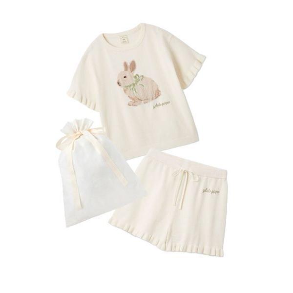 ZOZO問い合わせ番号:105465869ショップ:gelato pique，ジェラート　ピケブランド:gelato pique，ジェラートピケ商品名:【ラッピング済み】ラビットジャガードプルオーバー＆ショートパンツSETカテゴリ:ルームウ...