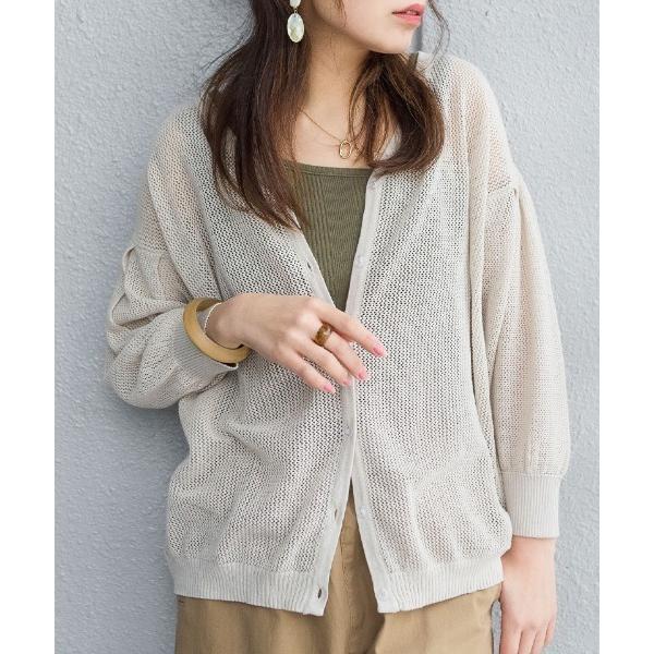 ZOZO問い合わせ番号:105466243ショップ:bflat，ビーフラットブランド:aity，アイティ商品名:M-5L メッシュ編みVネック7分袖カーディガンカテゴリ:トップス>カーディガン/ボレロブランド品番:ay03700086...