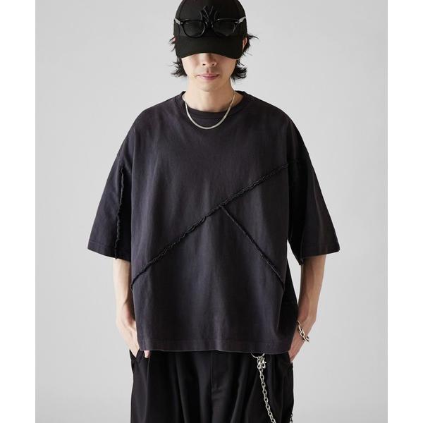 ZOZO問い合わせ番号:105467579ショップ:Lui's，ルイスブランド:Lui's，ルイス商品名:【Neucon】REBUILD SEAM WIDE SHORT TEE / リビルド切替ワイドショートTシャツカテゴリ:トップス&gt...