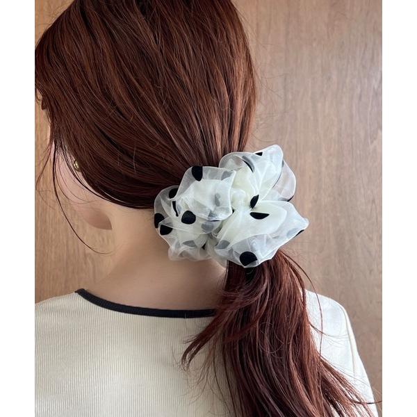 ZOZO問い合わせ番号:105467649ショップ:LOWRYS FARM，ローリーズファームブランド:LOWRYS FARM，ローリーズファーム商品名:シアーＢＩＧドットシュシュ 666478カテゴリ:ヘアアクセサリー>シュシュブラ...