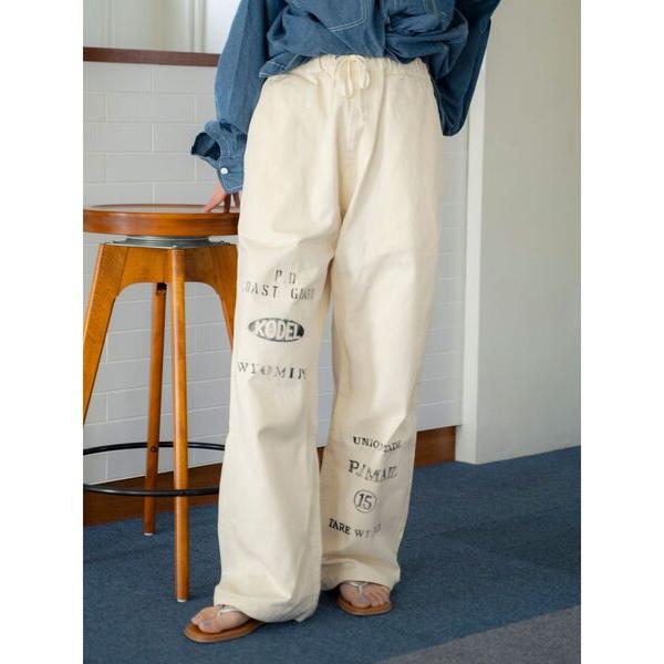 ZOZO問い合わせ番号:105503873ショップ:Ungrid，アングリッドブランド:Ungrid，アングリッド商品名:PAYDAY別注 ステンシルデザインラフパンツカテゴリ:パンツ>その他パンツブランド品番:11262077090...