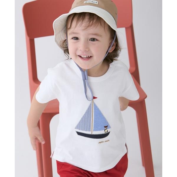 ZOZO問い合わせ番号:105504314ショップ:petit main，プティマインブランド:petit main，プティマイン商品名:【リンク】ヨット/車アップリケ半袖Tシャツカテゴリ:トップス>Tシャツ/カットソーブランド品番:...