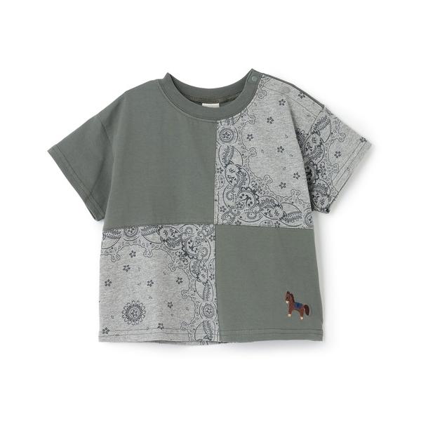 ZOZO問い合わせ番号:105504319ショップ:petit main，プティマインブランド:petit main，プティマイン商品名:パッチワーク半袖Tシャツカテゴリ:トップス>Tシャツ/カットソーブランド品番:9562214素材...