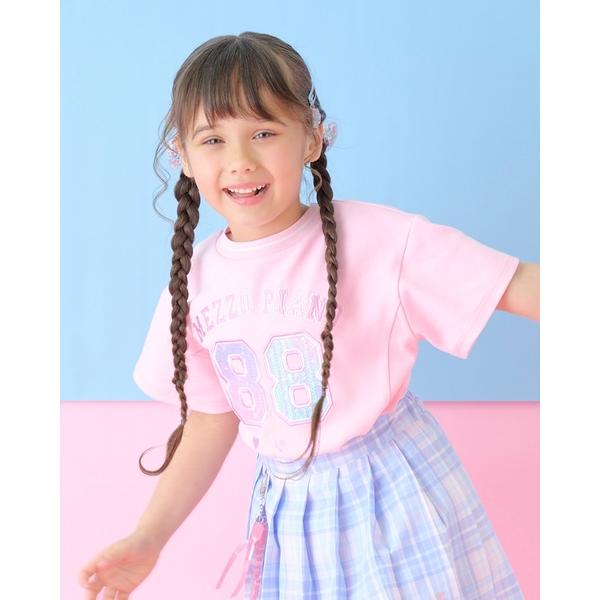 『セール実施中』ZOZO問い合わせ番号:105504350ショップ:NARUMIYA ONLINE，ナルミヤ オンラインブランド:mezzo piano，メゾピアノ商品名:スパンコールナンバリング　半袖Tシャツカテゴリ:トップス>Tシ...