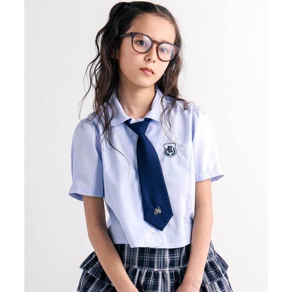 ZOZO問い合わせ番号:105504566ショップ:BEBE ONLINE STORE，ベベ オンラインストアブランド:nexchic，ネクシック商品名:ネクタイ付きブロード半袖シャツ(110~150cm)カテゴリ:トップス>シャツ/...