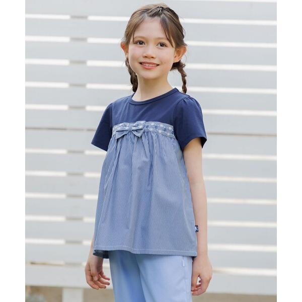 ZOZO問い合わせ番号:105505176ショップ:組曲，クミキョクブランド:組曲，クミキョク商品名:【110-140cm】 フラワーリボンチュニックカテゴリ:トップス>Tシャツ/カットソーブランド品番:KKKGLM0313素材:ピン...